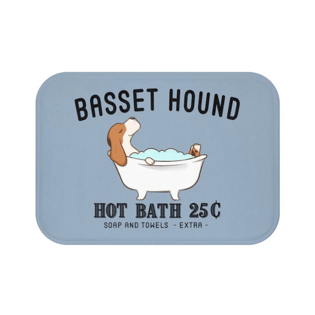 Basset Hound Bath Mat, Dog Door Mat, Floor Mats, Bathroom Decor, Dog ...