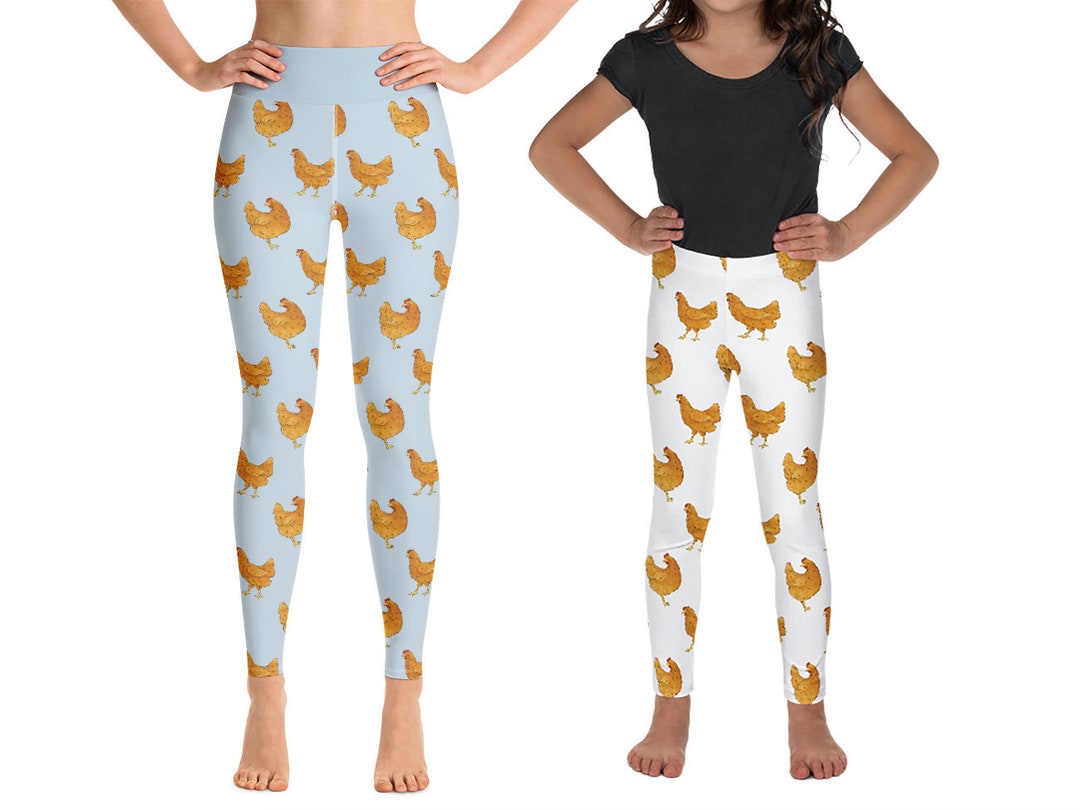 Chicken Leggings, Farm Animal Pattern Women Leggings for Gym, Yoga ...