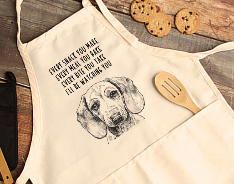 Dachshund Apron, Doxie Weenie Dog Aprons With Pockets, Every Snack You ...