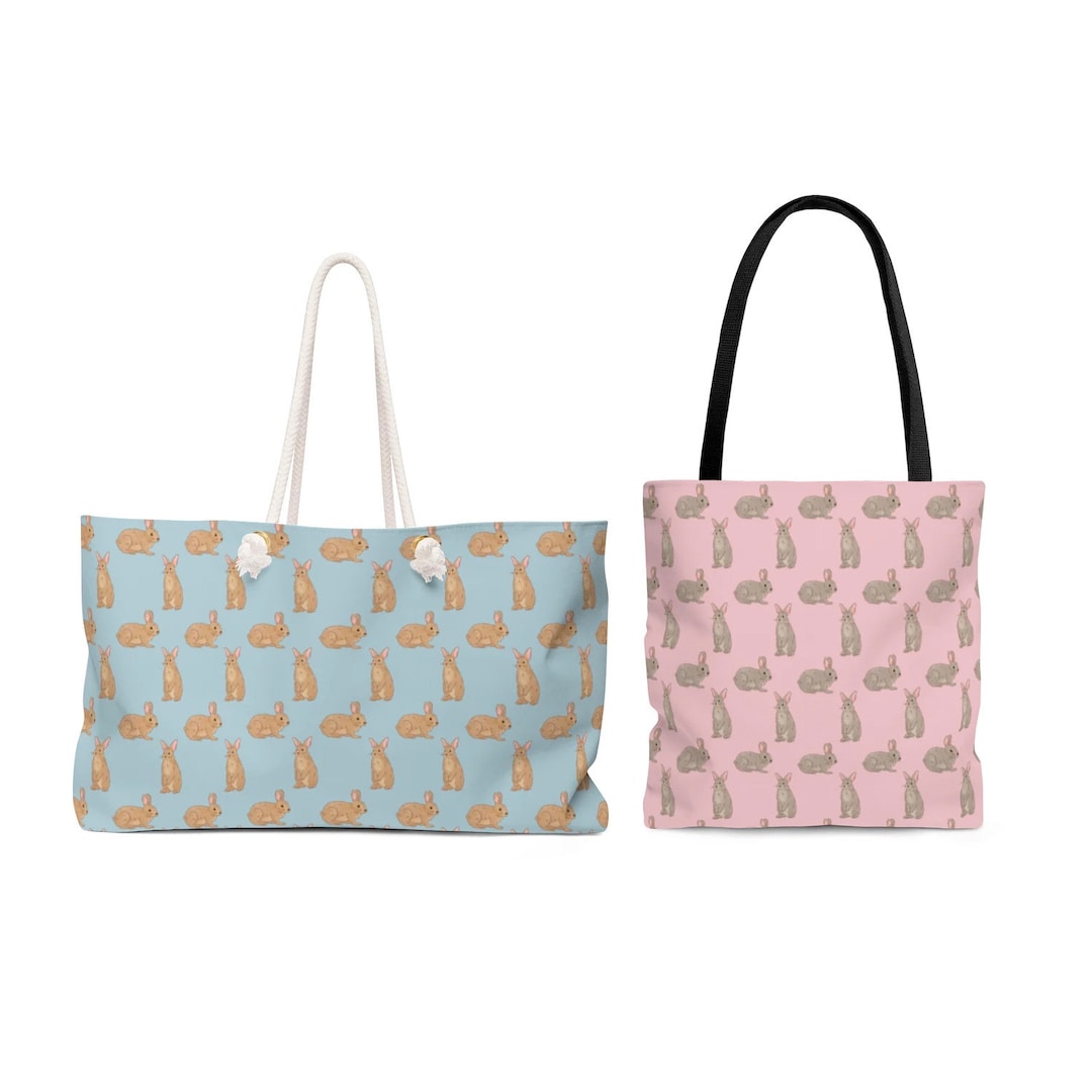 Rabbit Tote Bag, Animal Pattern Weekender Bag for Women, Cute Beach Bag ...