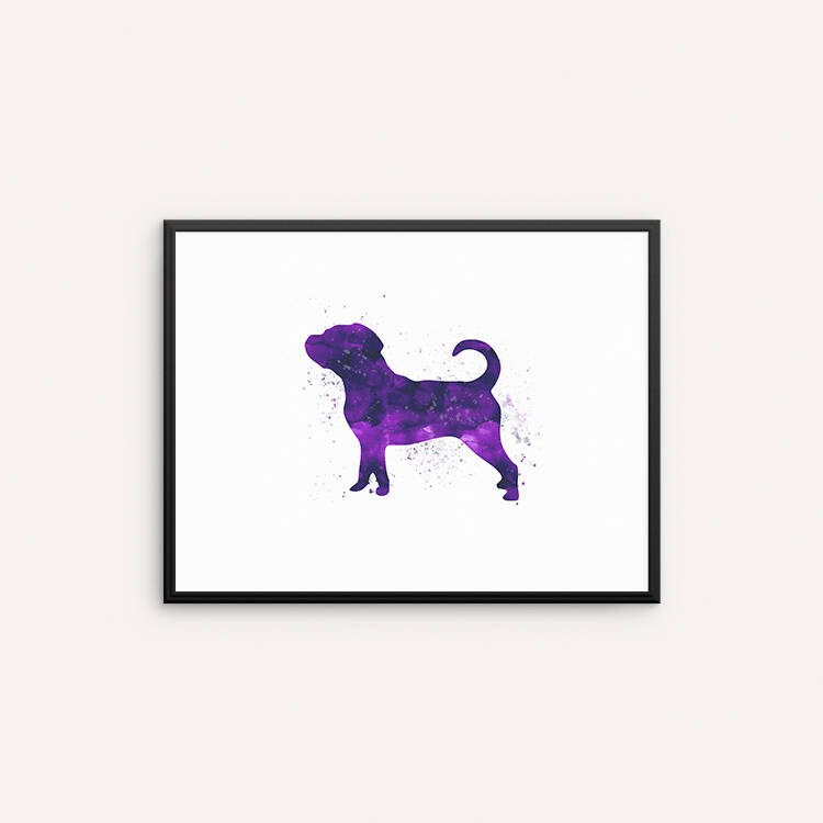 Puggle Watercolor Print Puggle Art Watercolor Dog Wall Art | Etsy