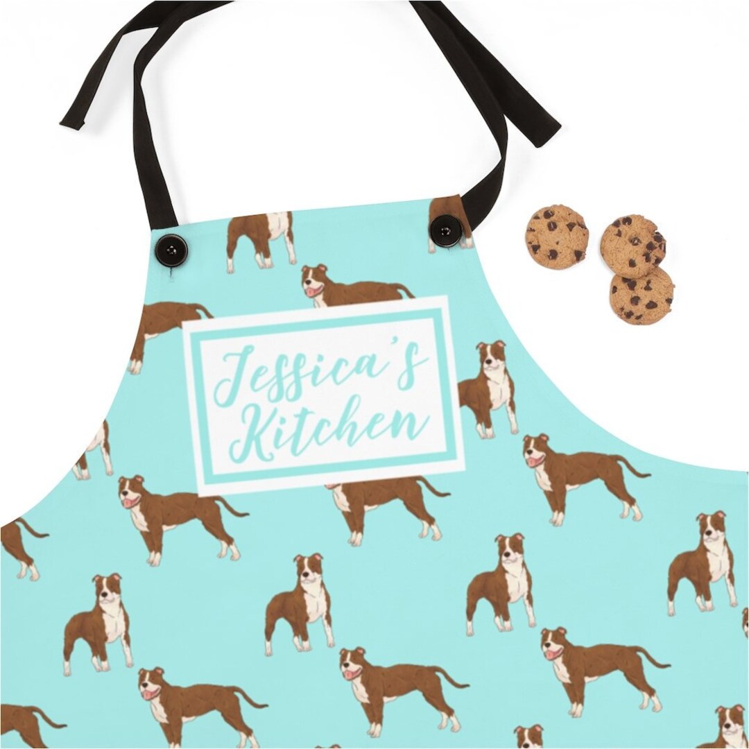 Custom Dog Apron, Pit Bull Aprons, Pittie Dog Personalized Cooking ...