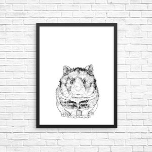Hamster Wall Art, Animal Portrait Print, Farmhouse Sign, Pet Wall Decor ...