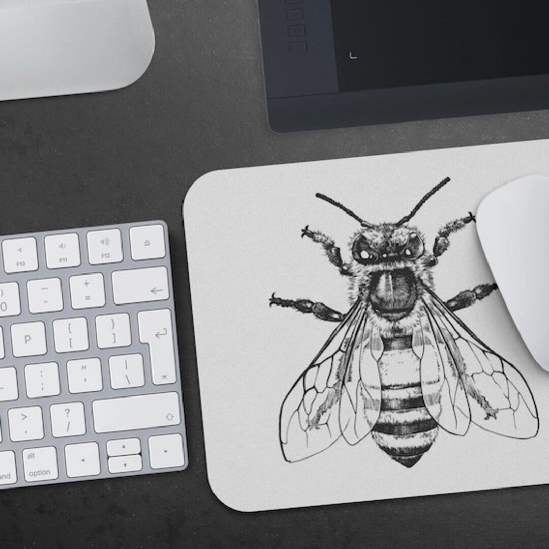 Bee Mousepad, Animal Mouse Pad, Bee Lover Gift, Laptop Office Desk ...