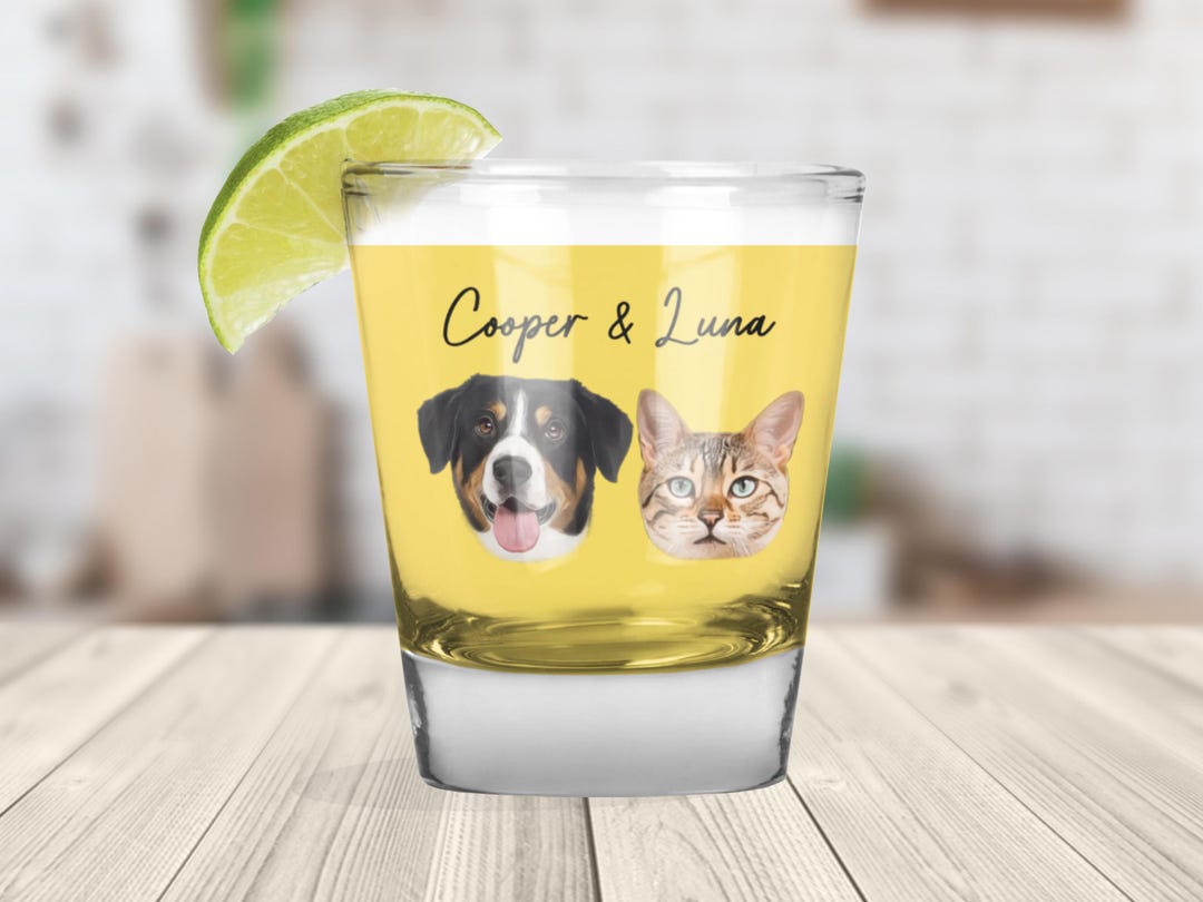 Custom Dog Shot Glass, Personalized Cat Dog Name Shot Glass, Dog Dad ...