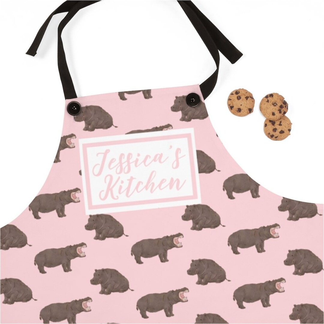 Custom Apron, Hippo Aprons, Safari Animal Personalized Cooking Baking ...