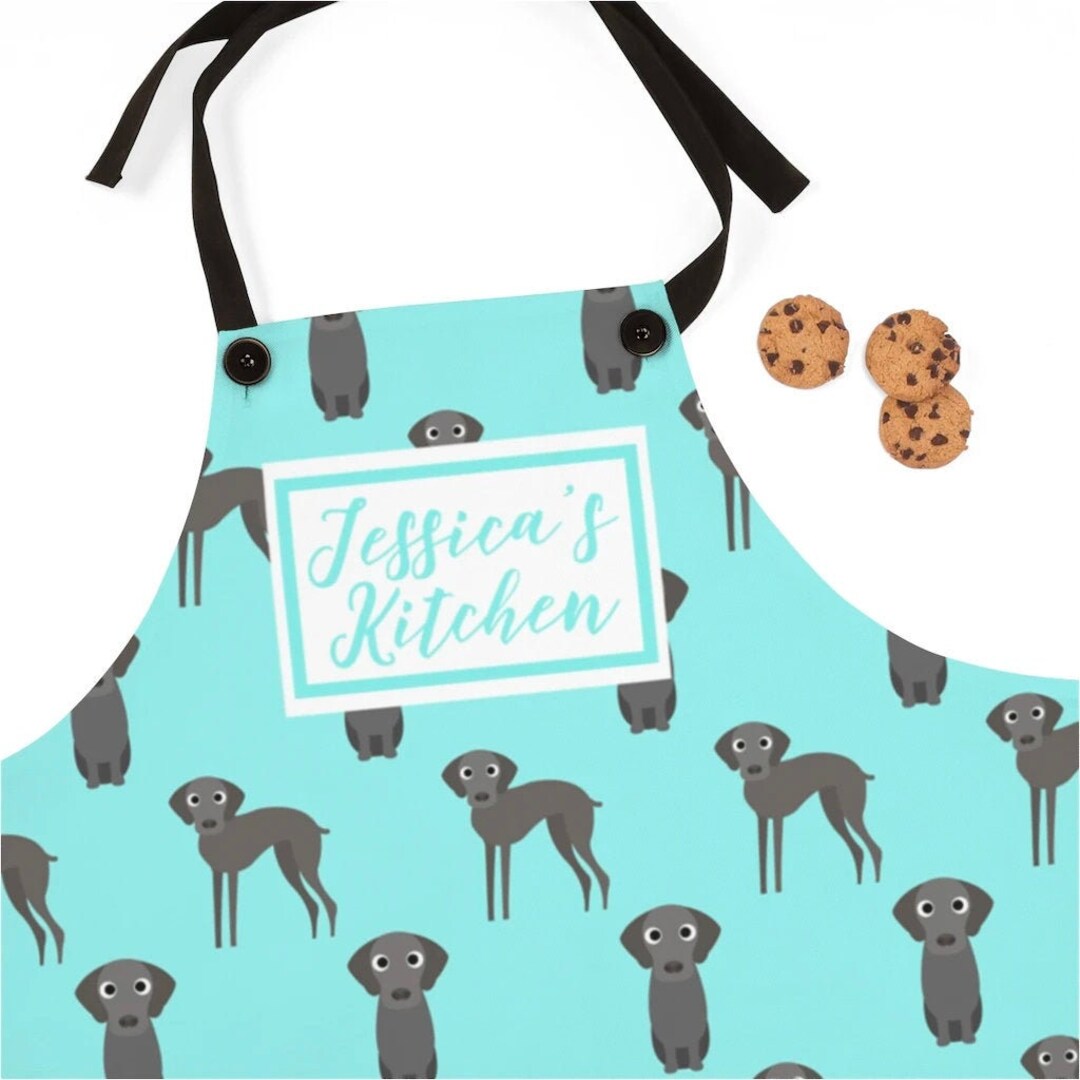 Custom Apron, Weimaraner Aprons, Dog Personalized Cooking Baking Apron ...