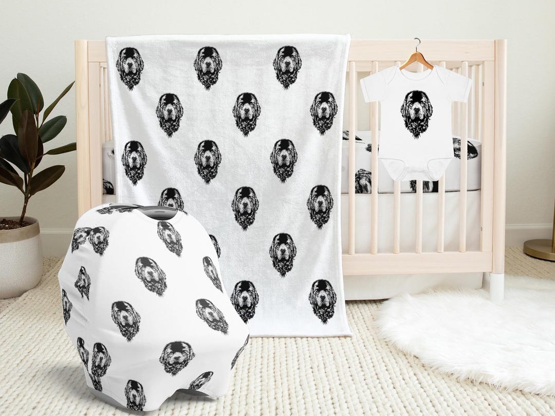 Newfoundland Dog Baby Blanket, Newfie Baby Shower Gift, Baby Car Seat ...