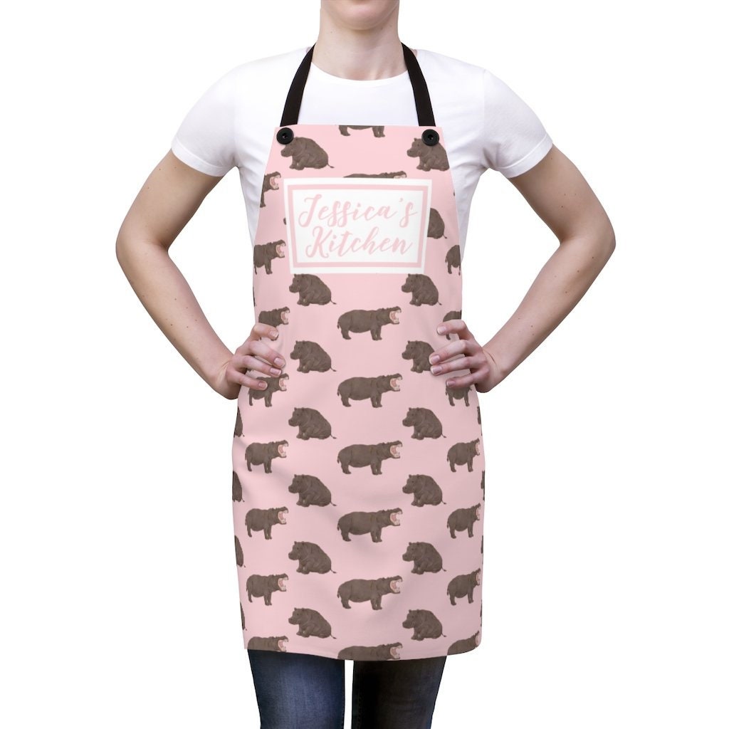 Custom Apron, Hippo Aprons, Safari Animal Personalized Cooking Baking ...