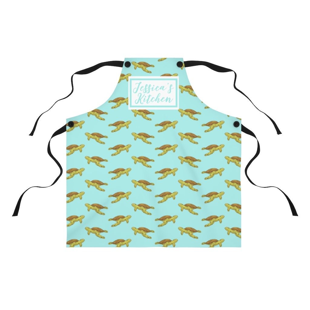 Custom Apron Sea Turtle Aprons Ocean Animal Personalized | Etsy