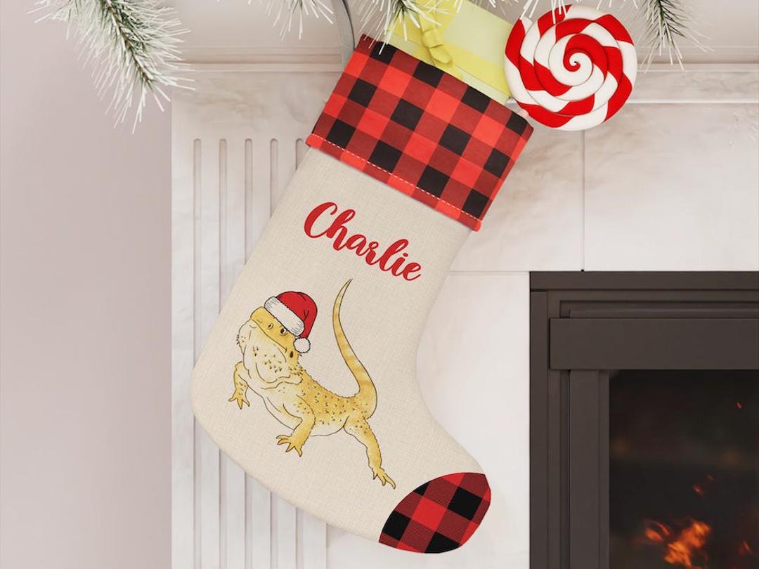 Bearded Dragon Christmas Stocking, Personalized Family Animal Stockings ...