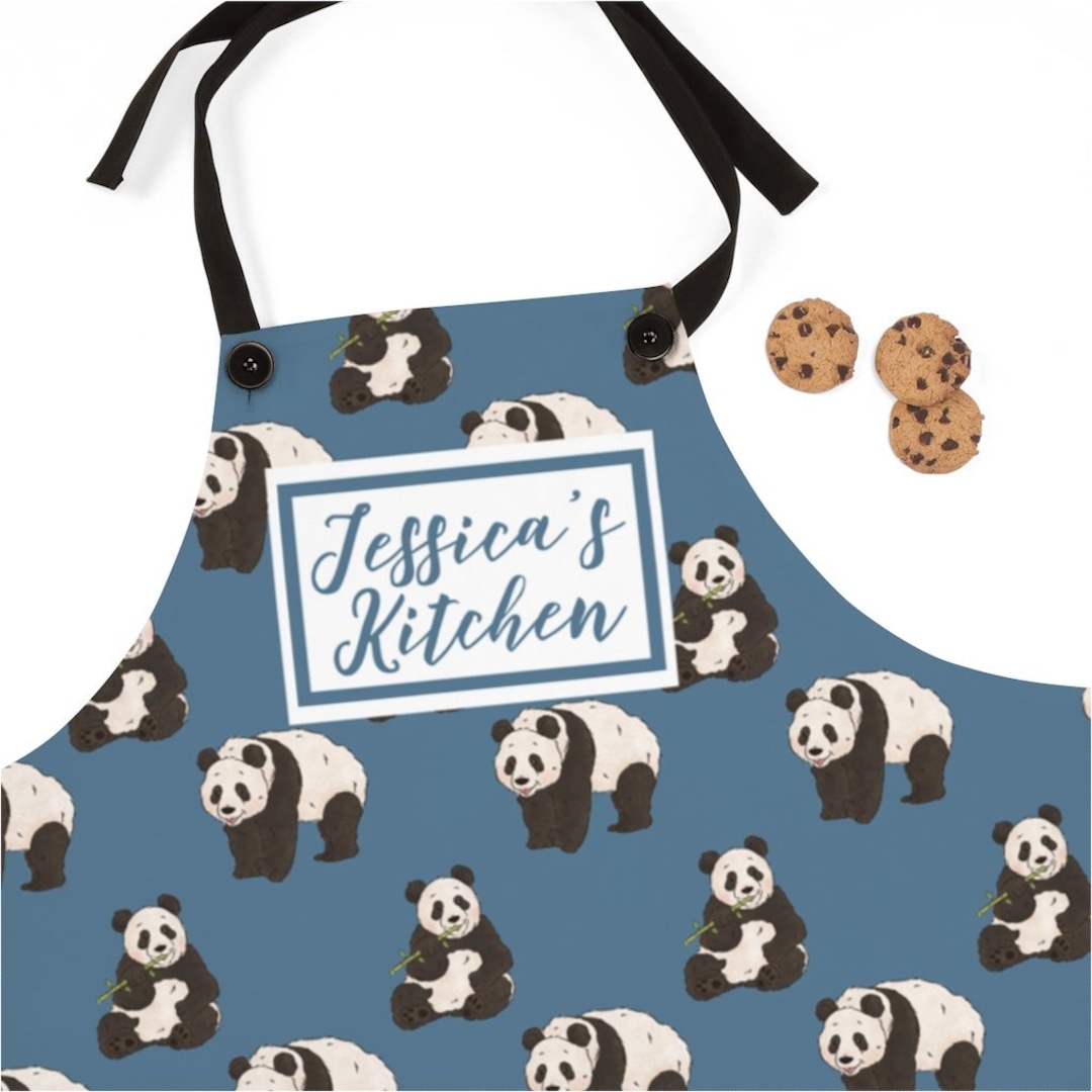 Custom Apron, Panda Aprons, Animal Personalized Cooking Baking Apron ...