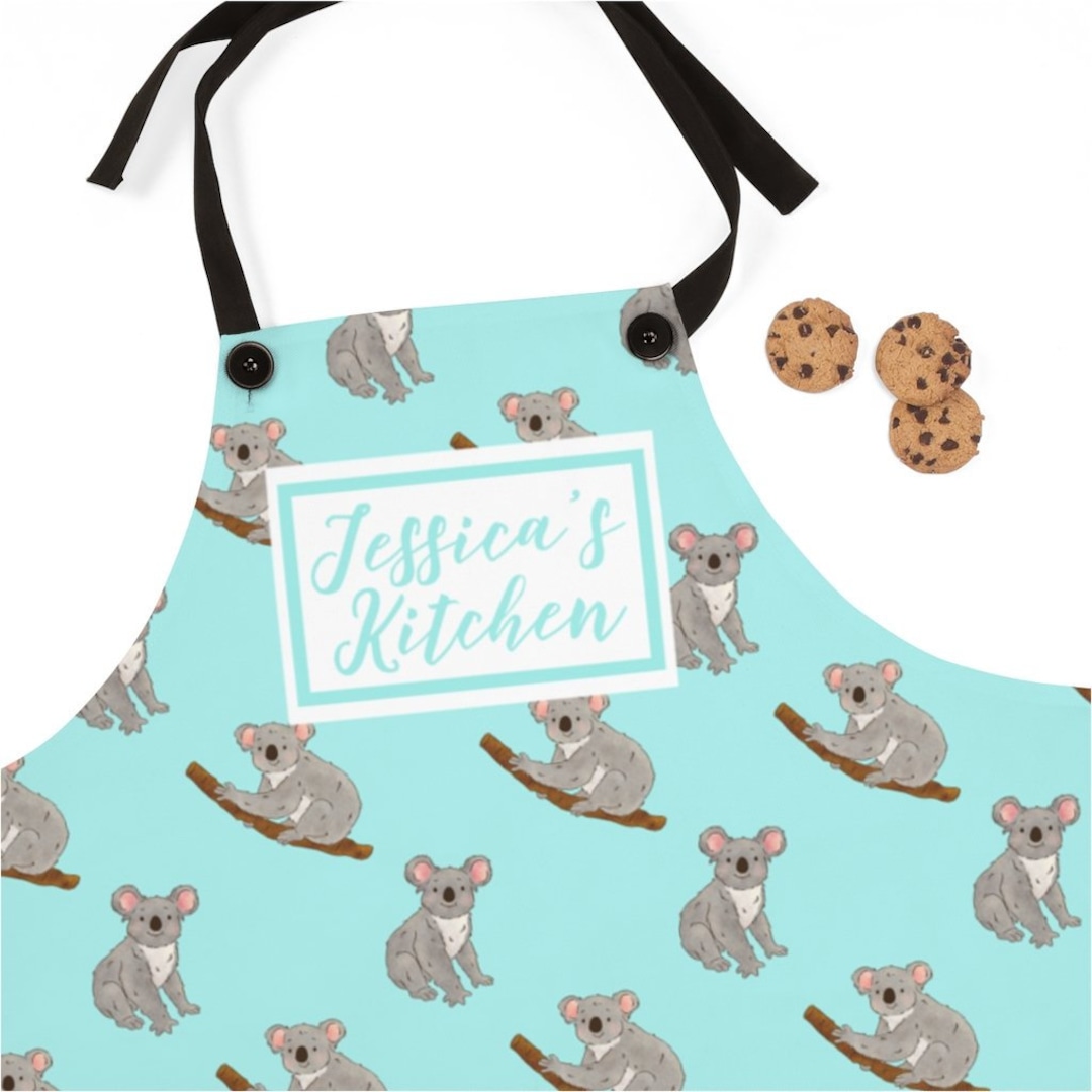 Custom Apron, Koala Aprons, Animal Personalized Cooking Baking Apron ...