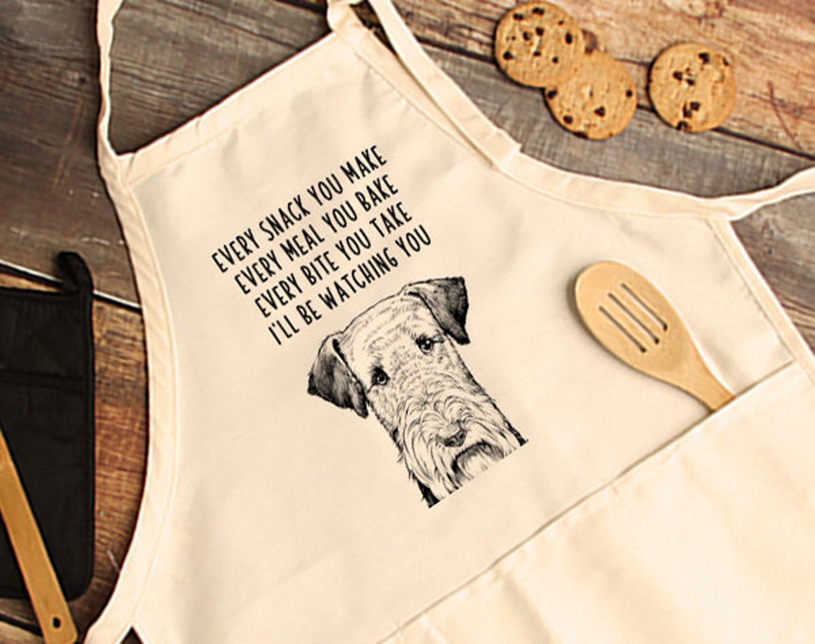 Airedale Terrier Apron Dog Aprons with pockets Every snack | Etsy