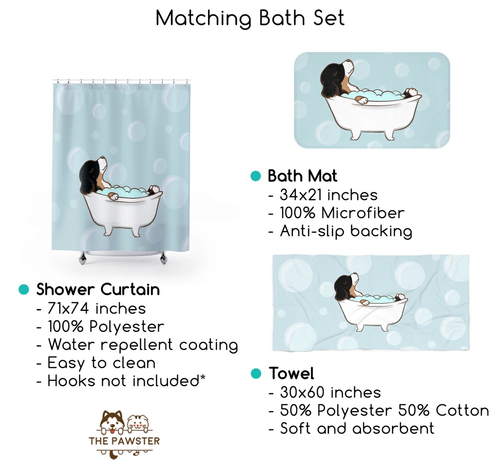 Bernese Mountain Dog Bath Mat Dog Door Mat Floor Mats - Etsy