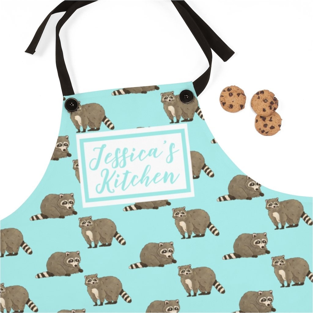 Custom Apron Raccoon Aprons Animal Personalized Cooking | Etsy