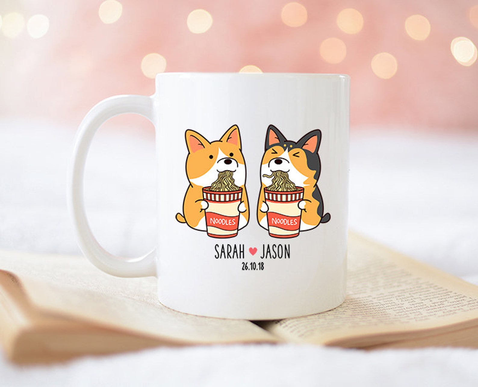 Corgi Mug Personalized Coffee Mugs for couple Custom Name | Etsy