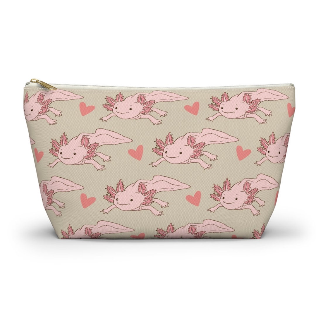 Axolotl Pouch, Animal Makeup Bag Cosmetic Bag, Axolotl gifts, Teacher ...