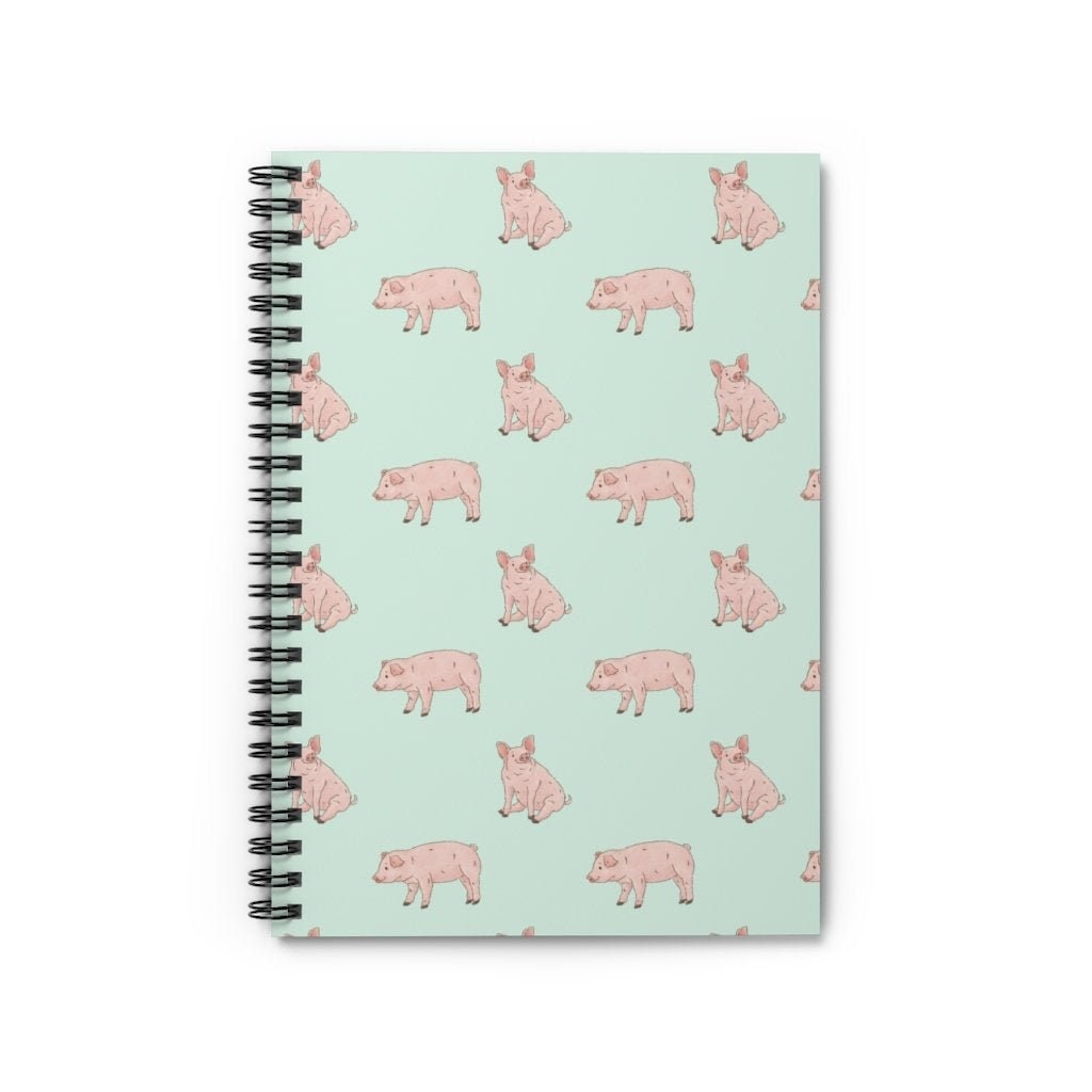 Pig Notebook Farm Animals Spiral Notebook Cute Notepad | Etsy