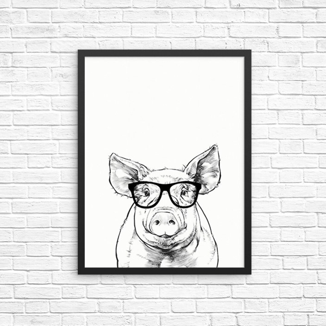 Pig Wall Art, Pig Print, Pig Farmhouse Decor, Farm Animal Prints, Signs ...