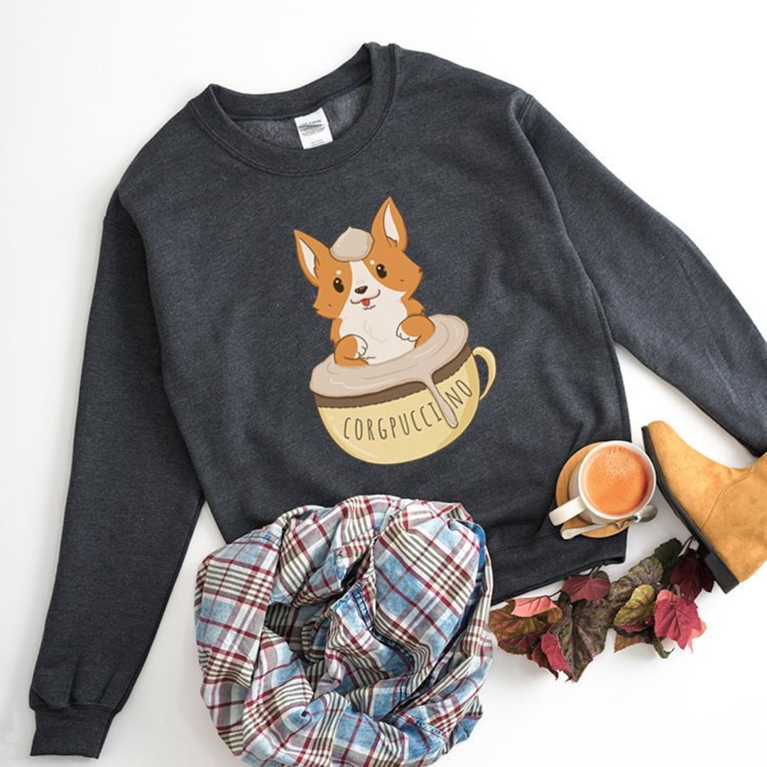 Corgpuccino Corgi Sweatshirt, Corgi Mom Hoodie, Funny Unisex Corgi ...