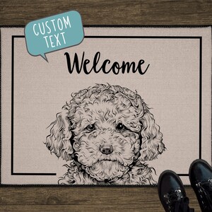 Cavapoo Door Mat, Cavadoodle Dog Custom Front Doormat, Personalized ...