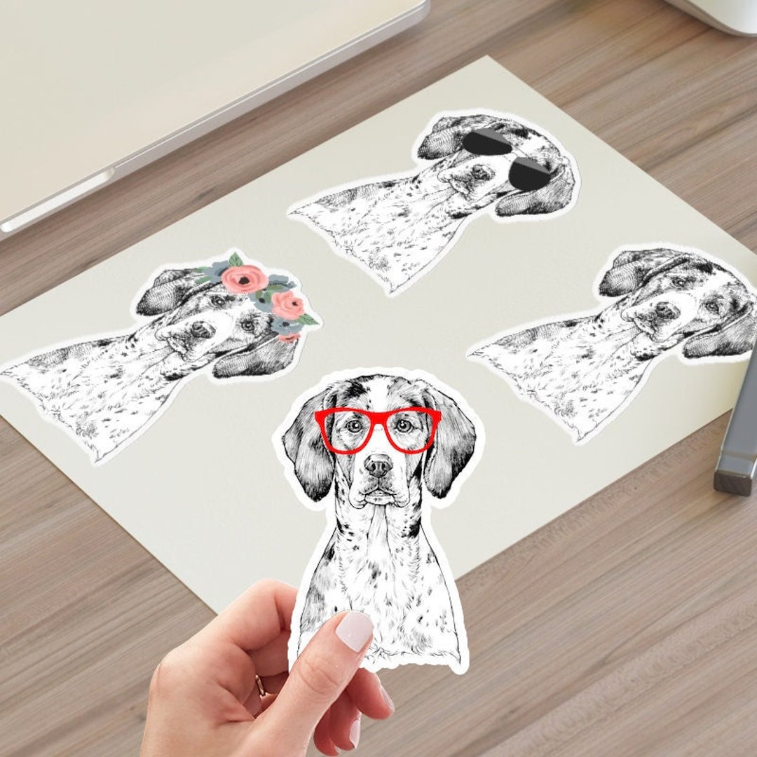 Treeing Walker Coonhound Sticker Sheet, Vinyl Stickers, Floral ...
