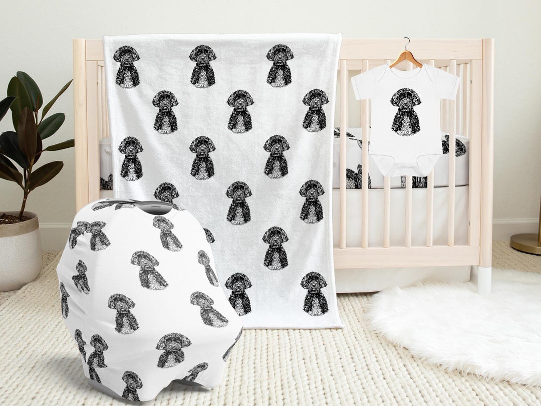 Portuguese Water Dog Baby Blanket, Portie Dog Baby Shower Gift, Baby ...