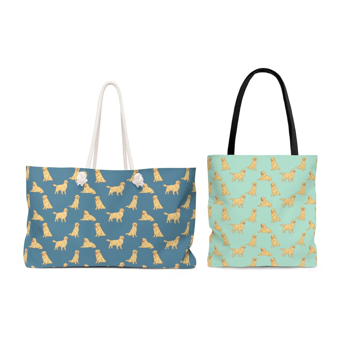 Golden Retriever Tote Bag, Dog Pattern Weekender Bag for Women, Cute ...