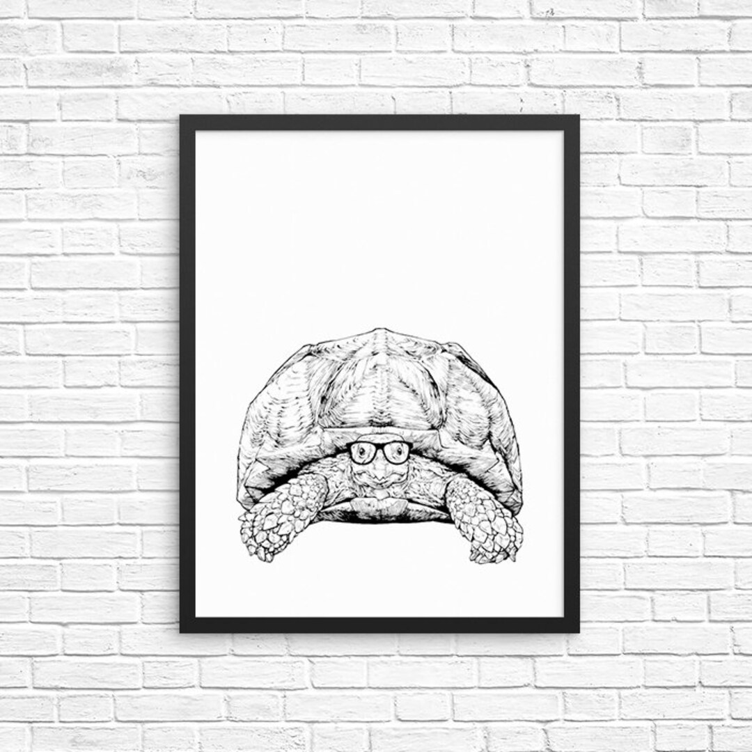 Sulcata Tortoise Wall Art, Tortoise Animal Print, Sulcata Decor, Sign ...