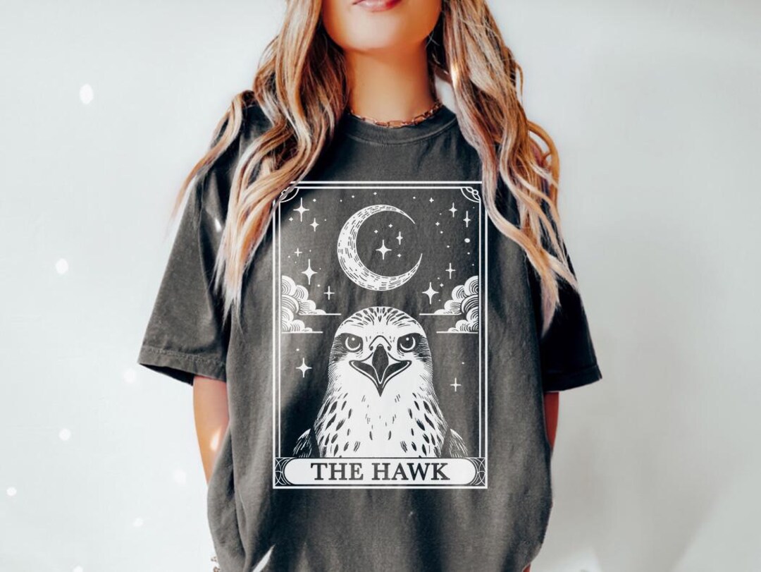 Hawk Shirt, Tarot Card Shirt, Hawk Halloween Moon Shirt, Funny Hawk ...