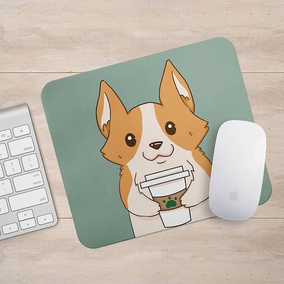 Corgi Drink Coffee / Wine Mousepad Dog Mouse Pad Dog Lover | Etsy