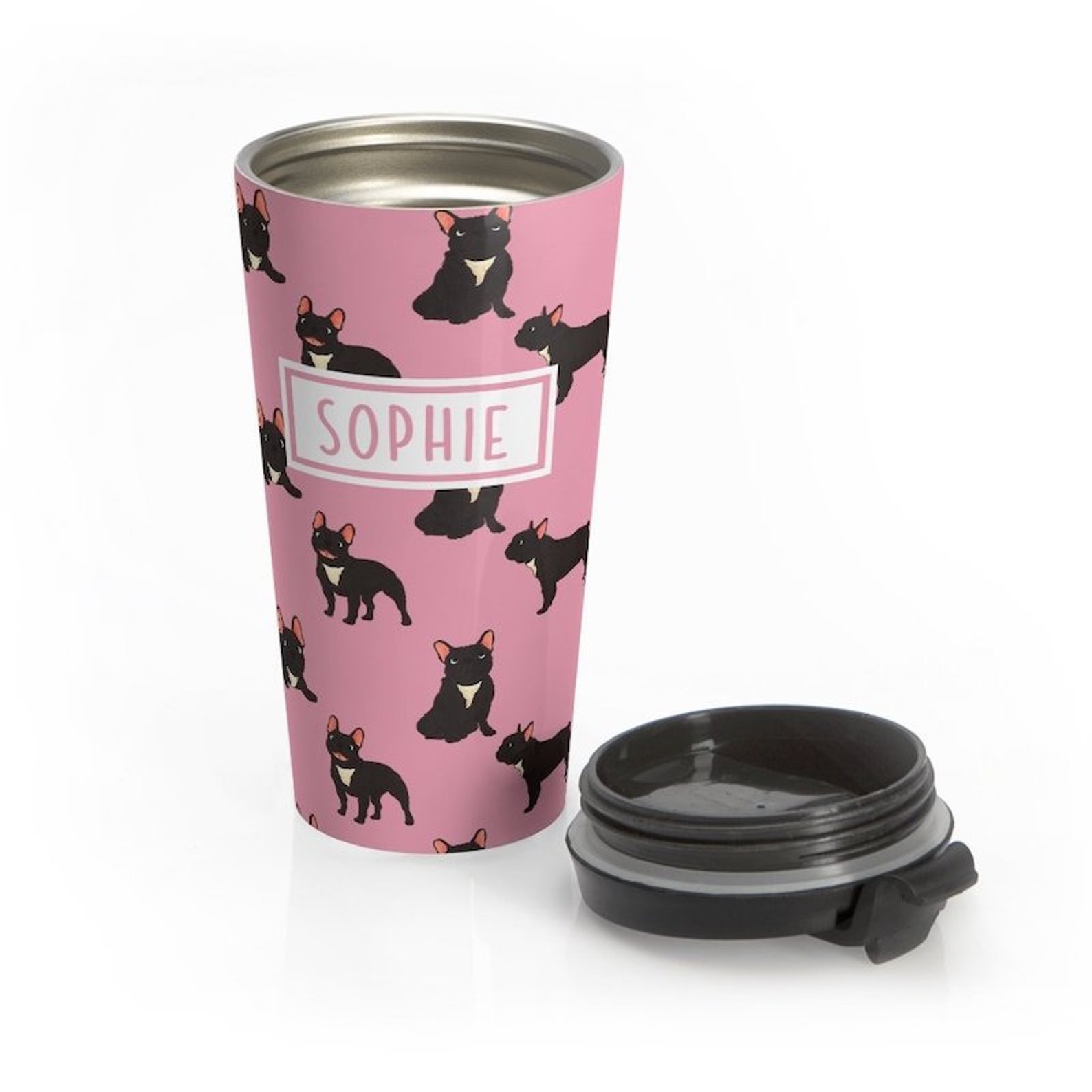 French Bulldog Personalized Travel Mug Frenchie Dog Stainless - Etsy