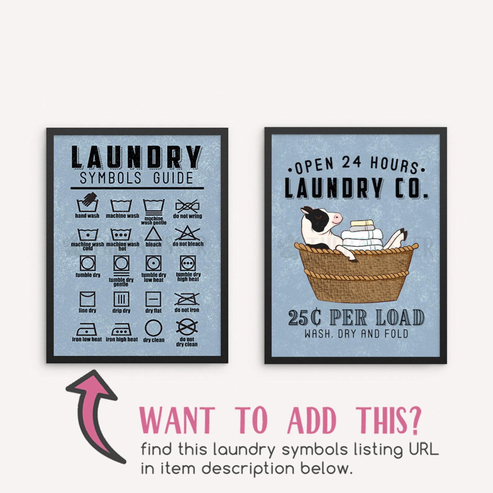 Cow Laundry Sign Farm Animal Laundry Room Decor Wash Dry - Etsy