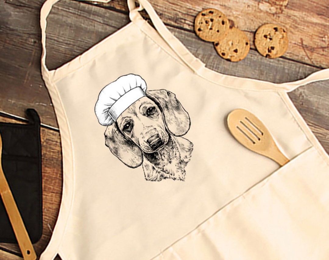 Dachshund Apron, Weenie Doxie Mom Aprons With Pockets, Wiener Dog ...