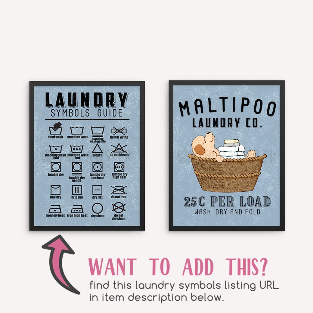 Maltipoo Laundry Sign Dog Laundry Room Decor Wash Dry Fold | Etsy