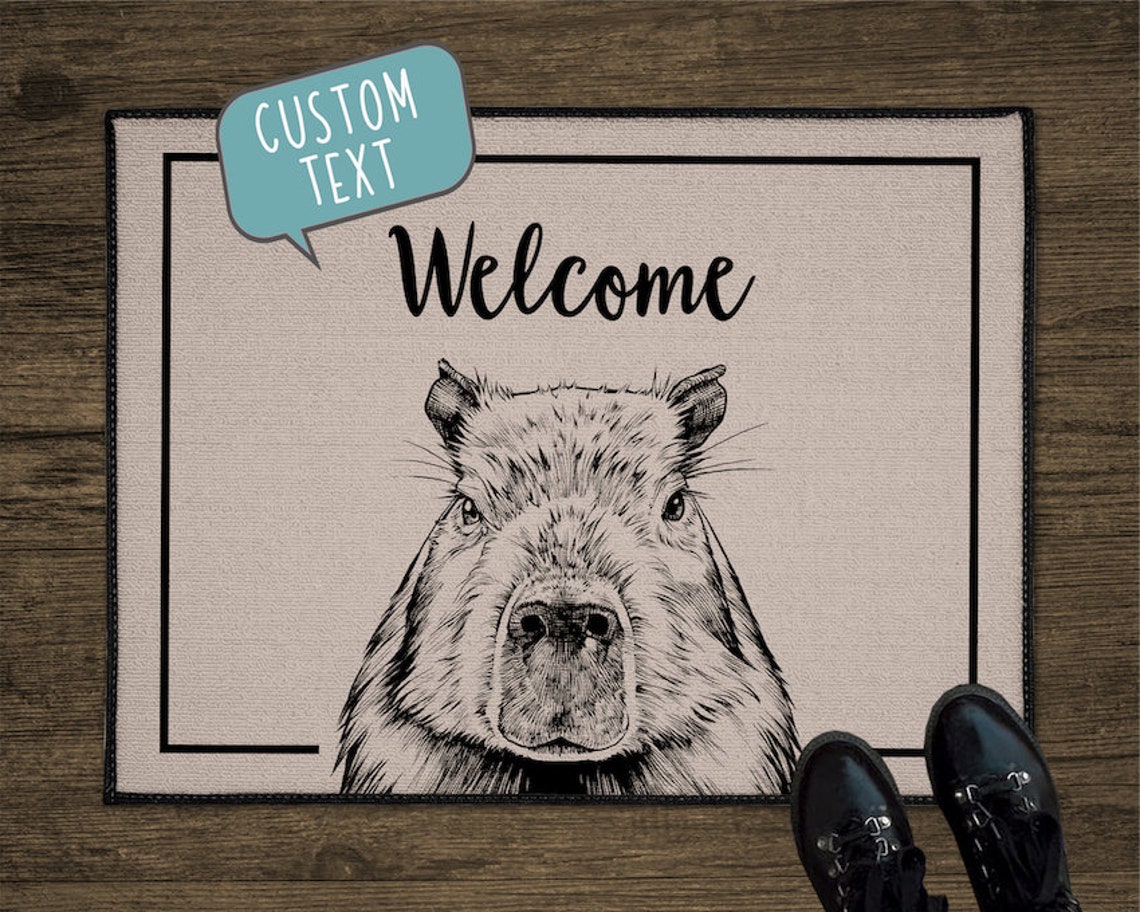 Capybara Door Mat Animal Custom Front Doormat Personalized | Etsy