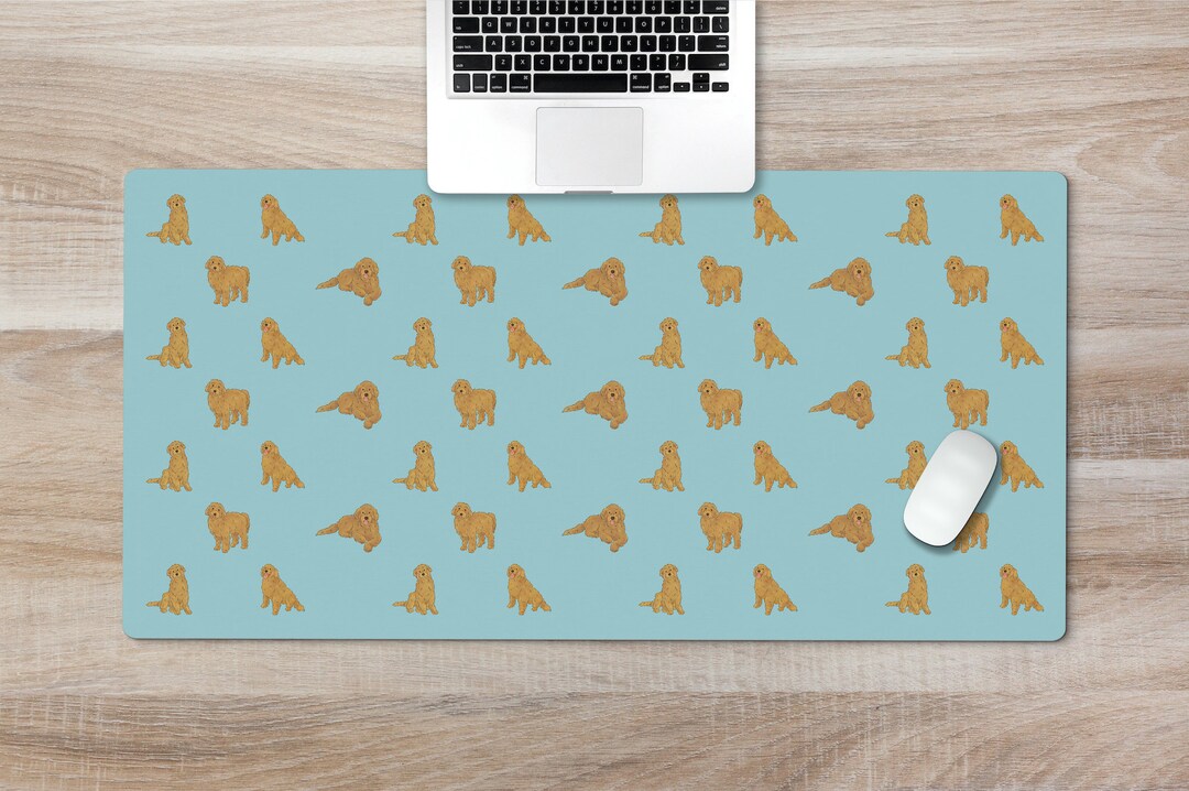 Goldendoodle Large Desk Mat, Doodle Dog Mousepad, Cute Mouse Pad With ...
