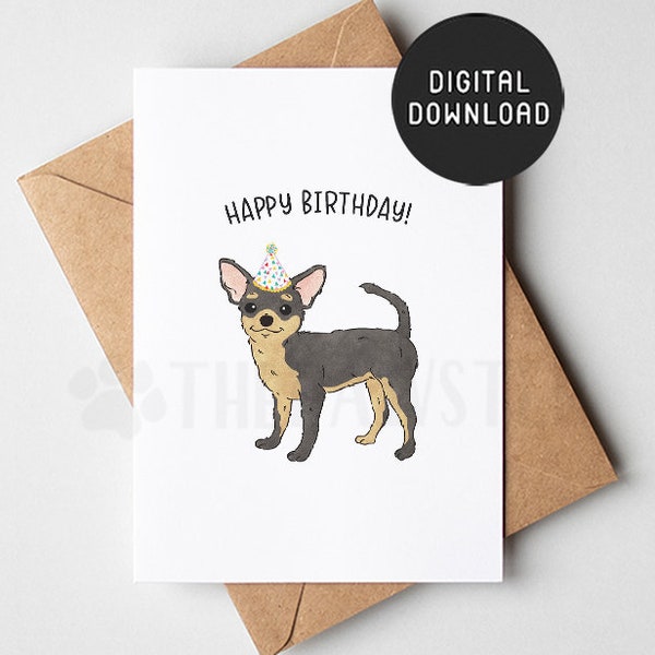 Printable Chihuahua Birthday Card - Etsy