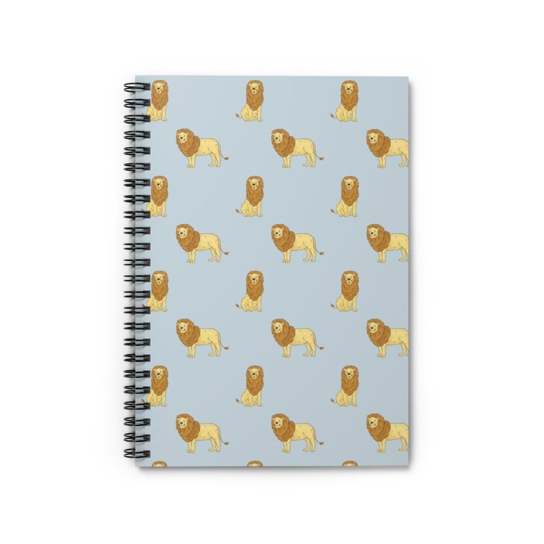 Lion Notebook, Safari Animal Spiral Notebook, Cute Notepad, Journal ...