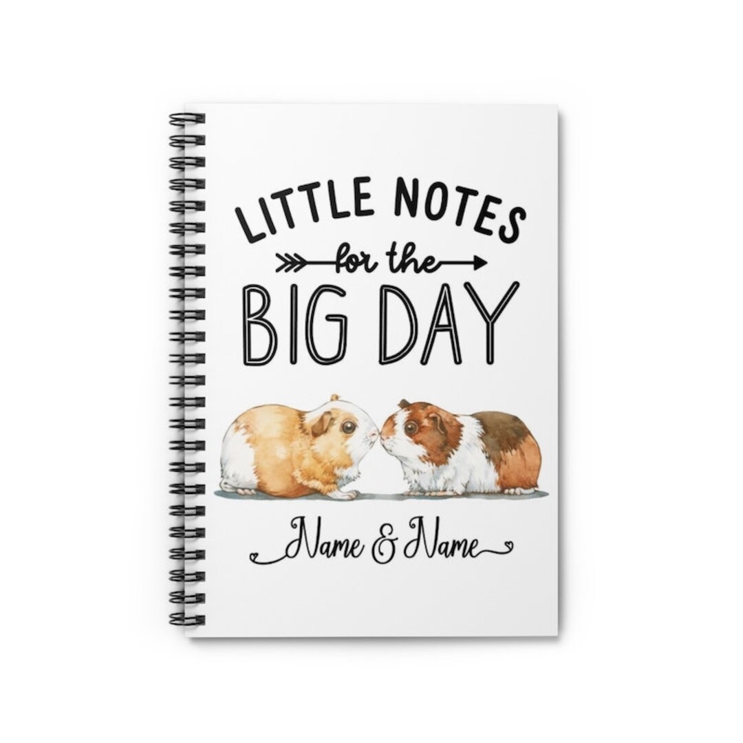 Little Notes for the Big Day, Personalized Guinea Pig Wedding Notebook ...