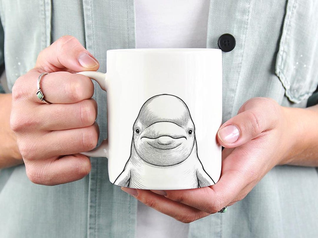 Beluga Whale Mug, Ocean Animal Coffee Mugs, Beluga Whale Coffee Mug 15 ...
