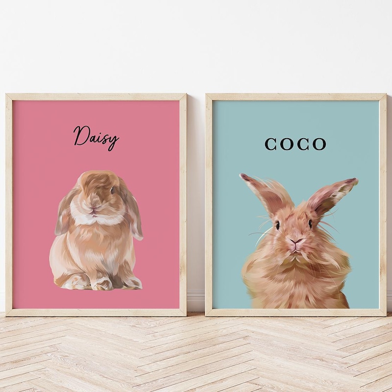 Bunny Portrait - Etsy