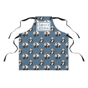 Custom Apron, Panda Aprons, Animal Personalized Cooking Baking Apron ...