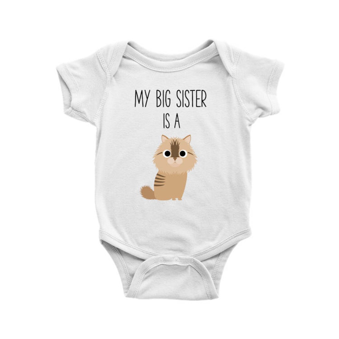 My Big Sister is a Maine Coon Cat Baby Bodysuit, Cat Lover Baby Clothes ...