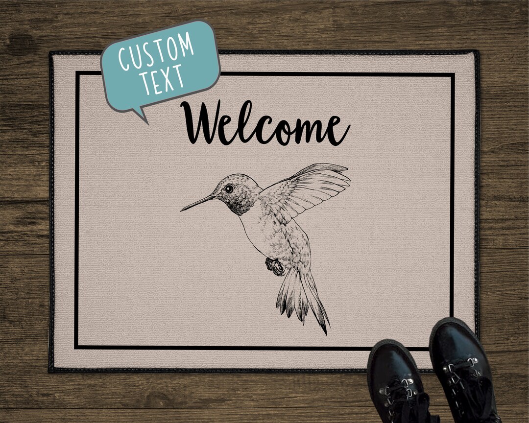 Hummingbird Door Mat, Bird Custom Front Doormat, Bird Personalized ...