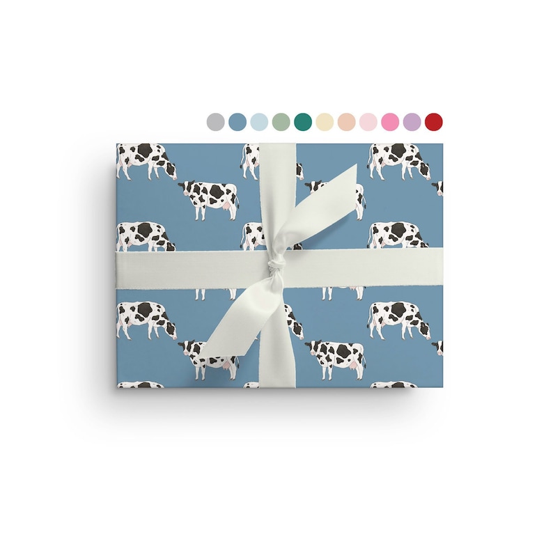 5 Sheets of Cow Wrapping Paper Custom Farm Animal Wrapping - Etsy