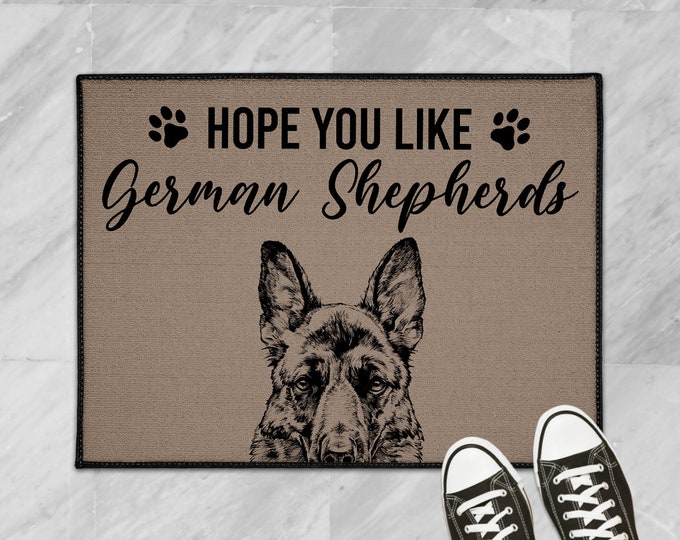 The German Shepherds Door Mat, We Know You ARE Here Dogs Door Mats ...