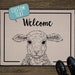 Baby Sheep Door Mat, Farm Animal Custom Farmhouse Doormat, Personalized ...