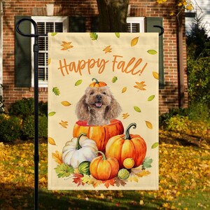 Custom Dog Halloween Garden Flag, Personalized Pet Portrait Happy Fall ...